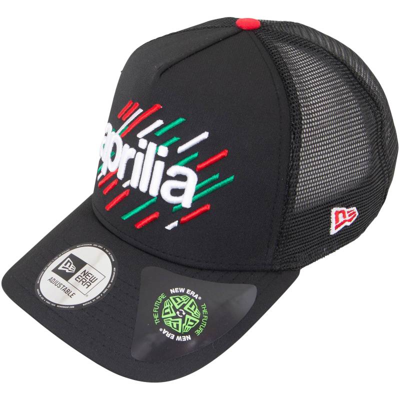 Aprilia New Era Trucker Cap "Print EF" in schwarz